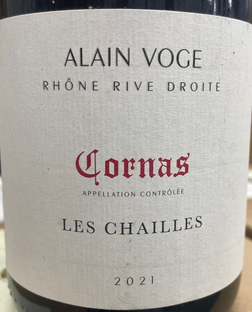 2021 Alain Voge Cornas Les Chailles, France, Rhône, Northern Rhône ...
