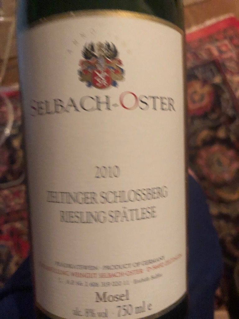 2010 Selbach-Oster Zeltinger Schlossberg Riesling Spätlese trocken ...
