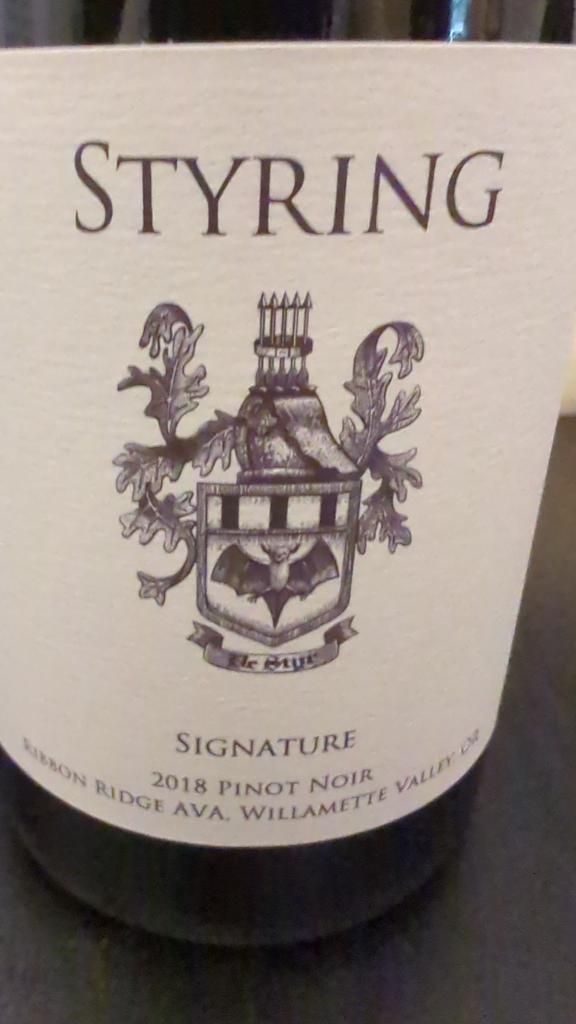 2018 Styring Vineyards Pinot Noir Signature, USA, Oregon, Willamette ...
