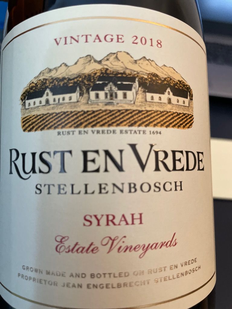 2017 Rust en Vrede Shiraz, South Africa, Coastal Region, Stellenbosch ...