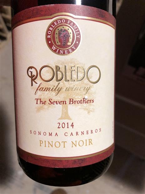 2014 Robledo Family Winery Pinot Noir Los Carneros Rancho Rincon ...