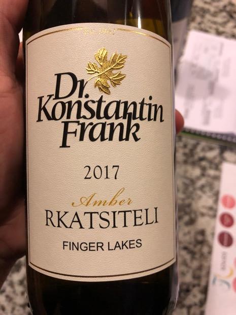 2017 Dr. Konstantin Frank Rkatsiteli Amber, USA, New York, Finger Lakes ...