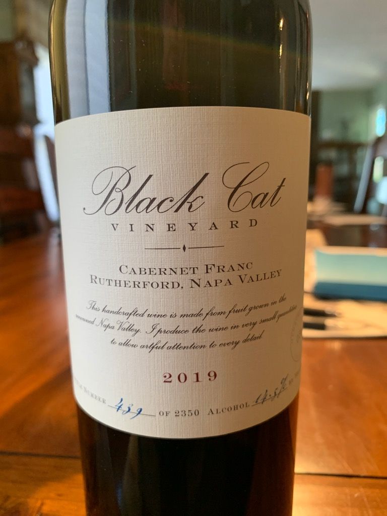 2019 Black Cat Vineyard Cabernet Franc, USA, California, Napa Valley ...