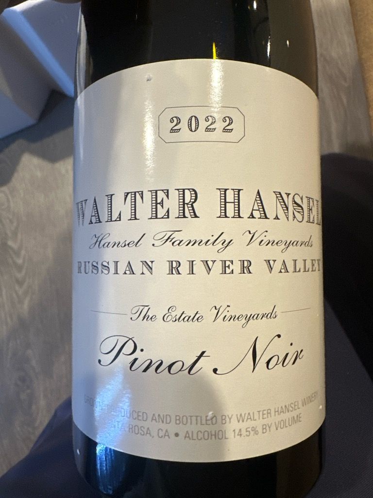 2023 Walter Hansel Winery Pinot Noir The Estate Vineyards, USA ...