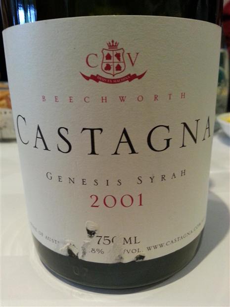 2001 Castagna Syrah Genesis, Australia, Victoria, North East ...