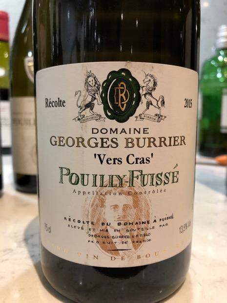 2020 Georges Burrier Pouilly-Fuissé Vers Cras, France, Burgundy ...