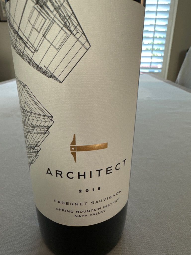 2018 Architect Cabernet Sauvignon Spring Mountain District, USA, California, Napa Valley, Spring ...