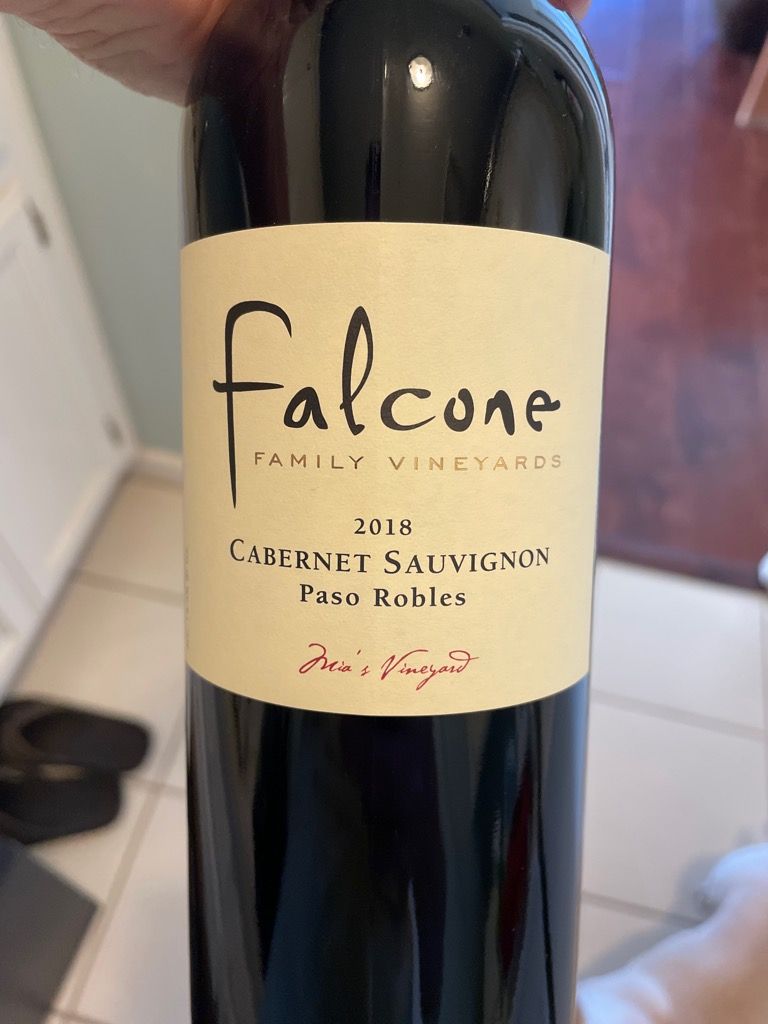 2019 Falcone Family Vineyards Cabernet Sauvignon Mia's, USA, California ...