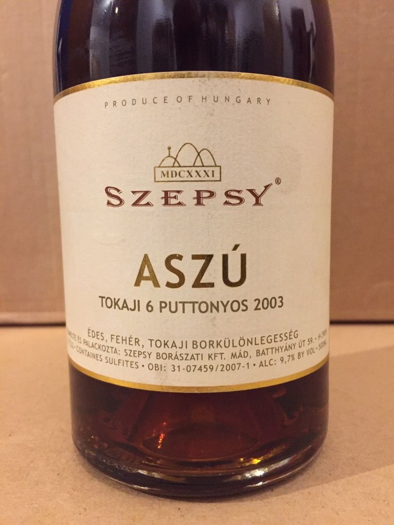 2003 István Szepsy Tokaji Aszú 6 Puttonyos, Hungary, Tokaji - CellarTracker