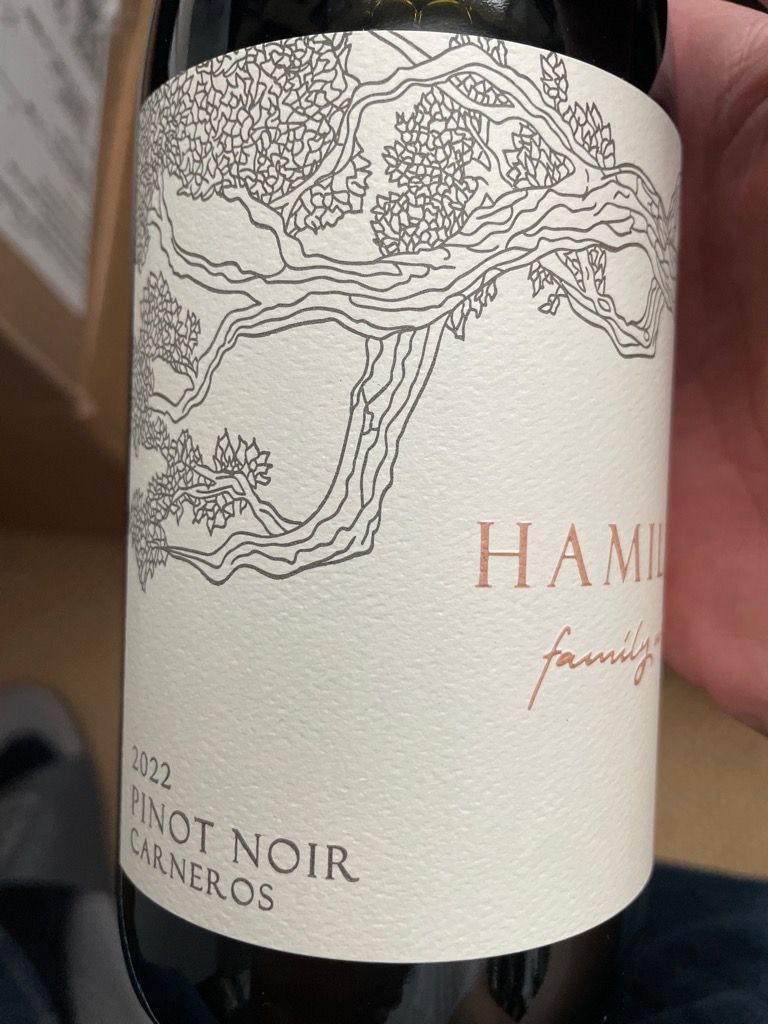 2021 Hamilton Family Wines Pinot Noir, USA, California, Sonoma County ...