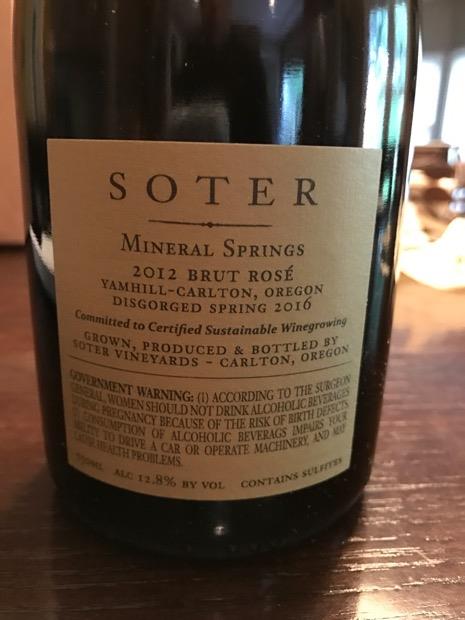 2012 Soter Brut Rosé, USA, Oregon, Yamhill County - CellarTracker