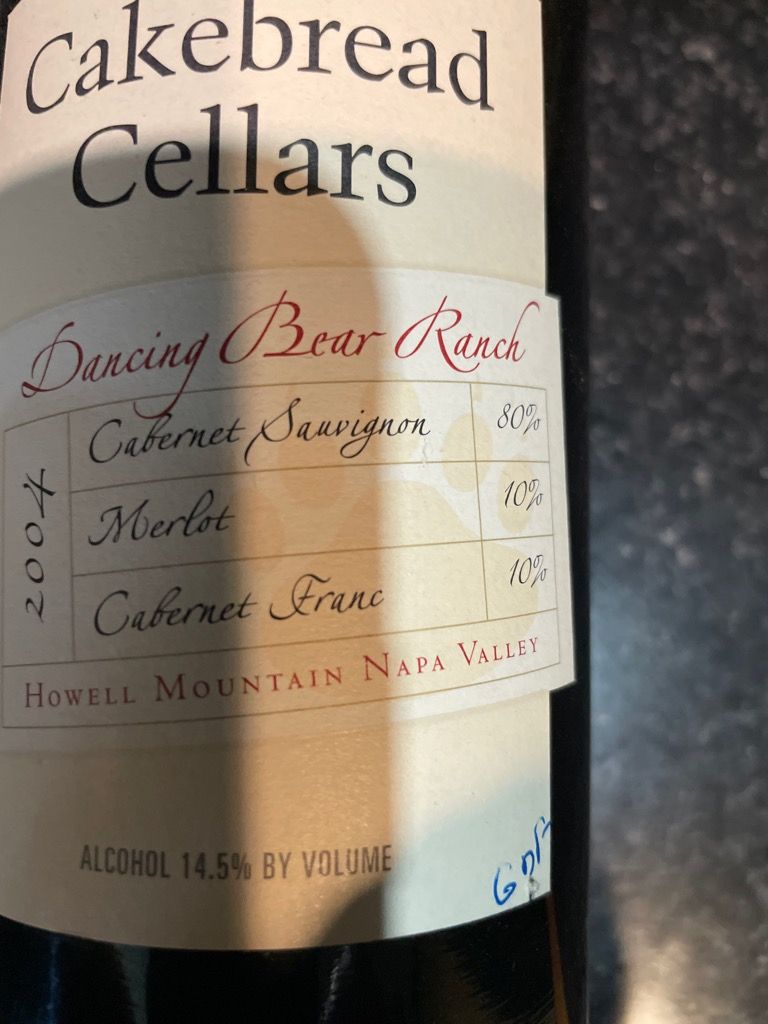 2004 Cakebread Cellars Dancing Bear Ranch, USA, California, Napa Valley ...