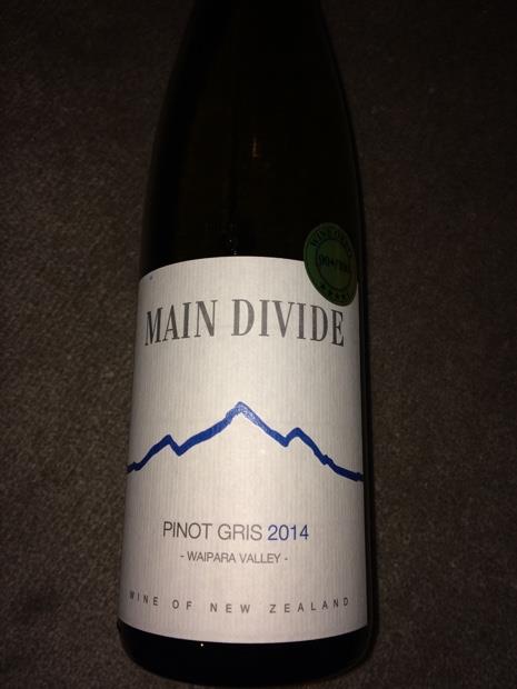 2016 Main Divide Pinot Gris, New Zealand, South Island, Canterbury ...