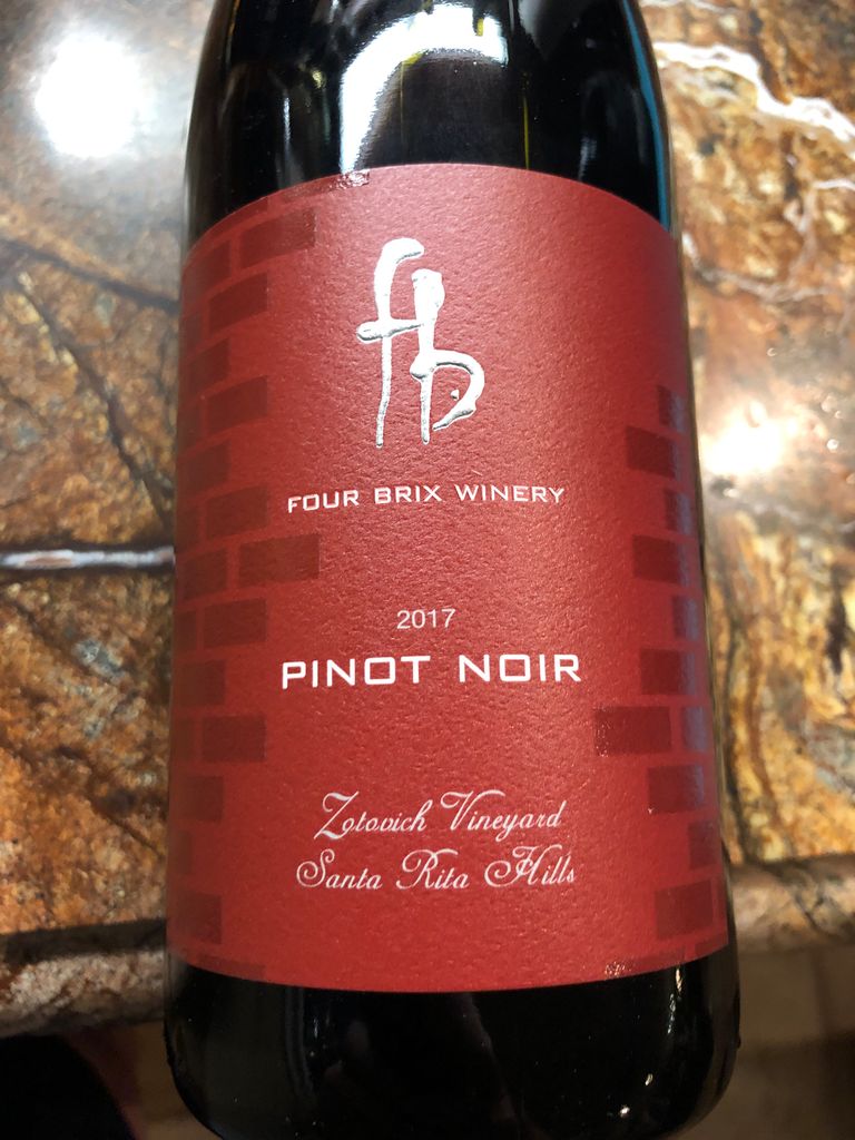 2017 Four Brix Pinot Noir Zotovich Vineyard, USA, California, Central ...