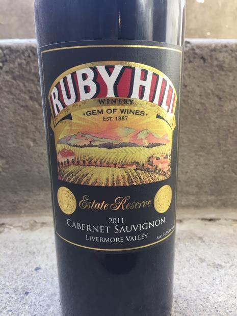 2012 Ruby Hill Winery Cabernet Sauvignon Estate Reserve Livermore ...