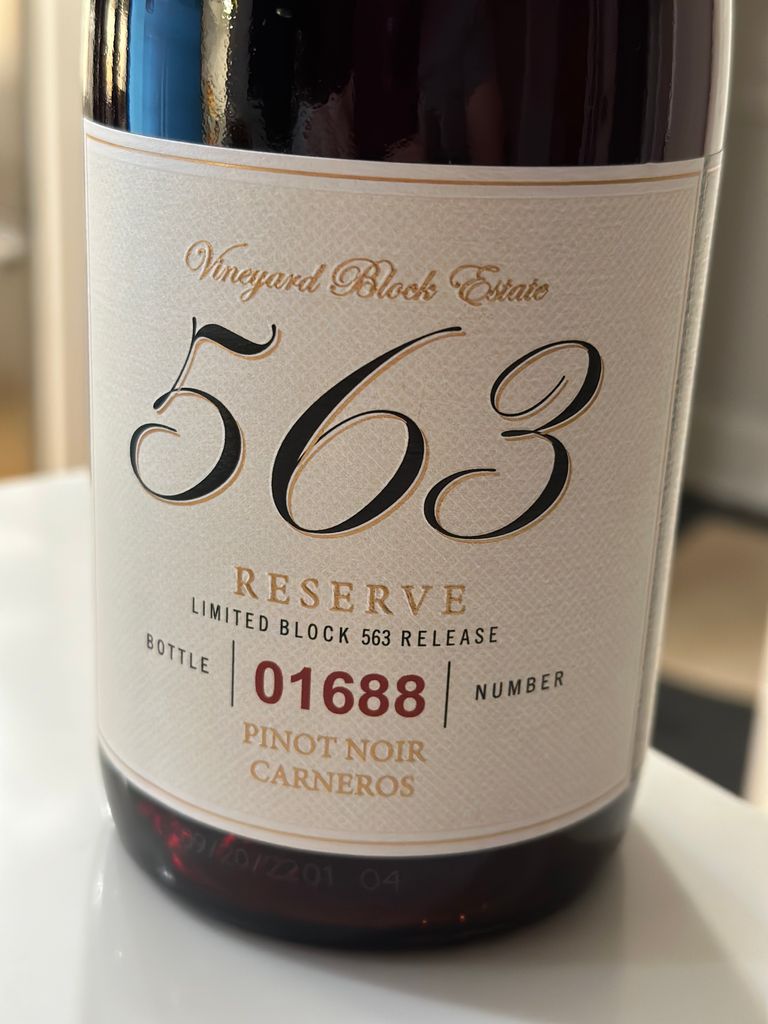 2021 Vineyard Block Estate Pinot Noir 563 Reserve, USA, California ...