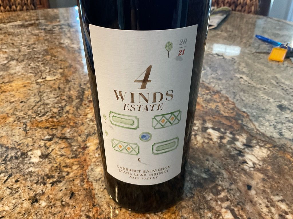 2022 4 Winds Winery Cabernet Sauvignon Estate, USA, California, Napa Valley, Stags Leap District ...