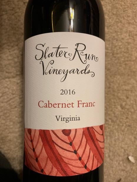 2015 Slater Run Vineyards Cabernet Franc, USA, Virginia, Northern ...