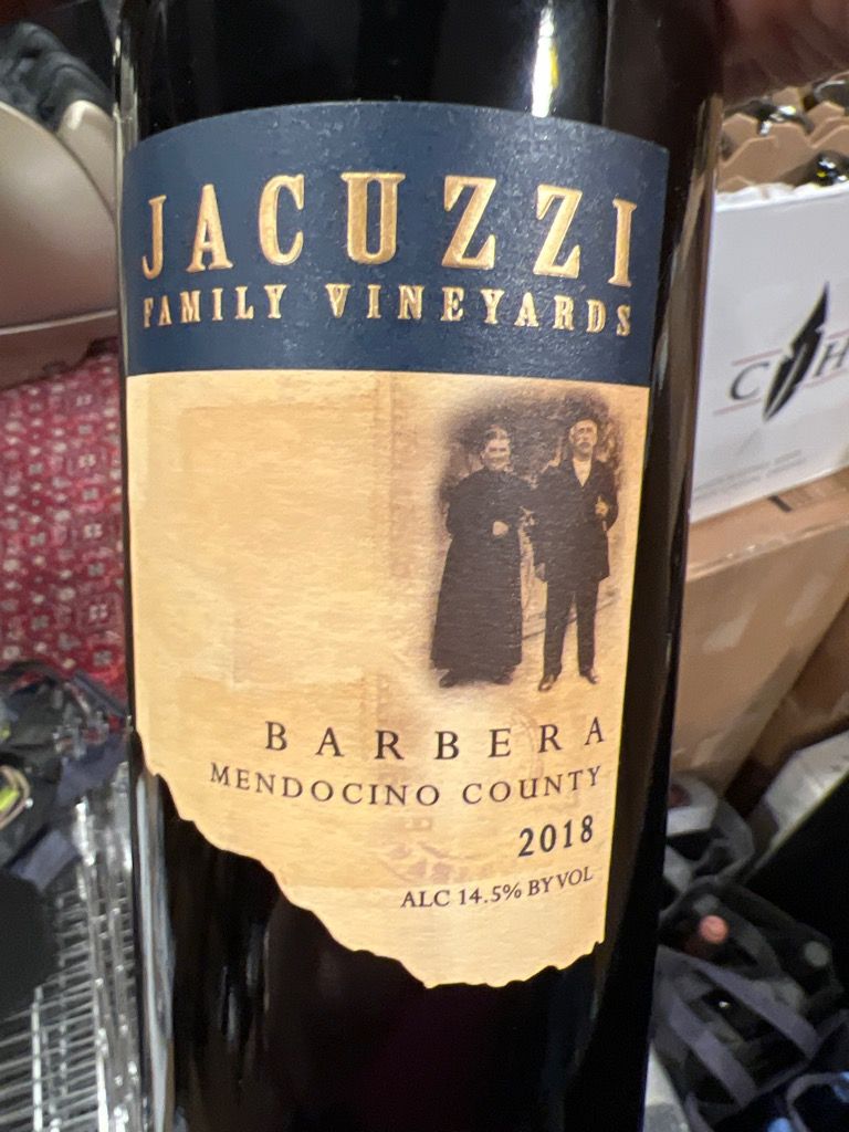 2018 Jacuzzi Family Vineyards Barbera, USA, California, North Coast ...