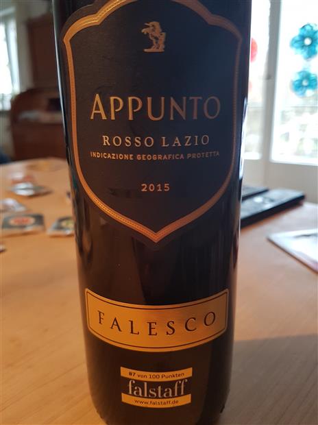 2015 Falesco Lazio Appunto Rosso, Italy, Latium, Lazio - CellarTracker