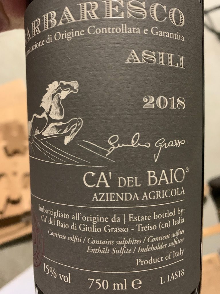 2018 Ca' del Baio Barbaresco Asili, Italy, Piedmont, Langhe, Barbaresco - CellarTracker