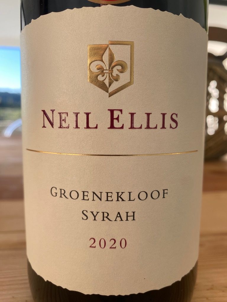 2020 Neil Ellis Shiraz Groenekloof, South Africa, Coastal Region ...