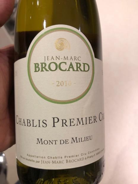 2010 Jean-Marc Brocard Chablis 1er Cru Mont de Milieu, France, Burgundy ...