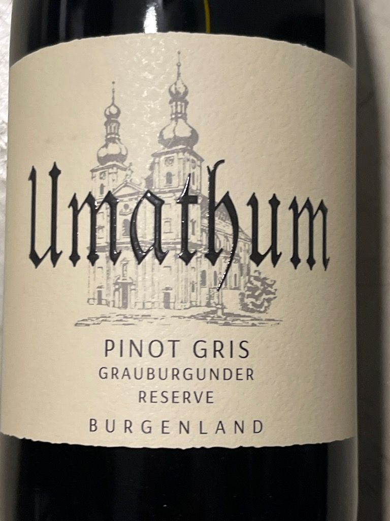 2022 Umathum Pinot Gris Reserve, Austria, Burgenland, Neusiedlersee ...