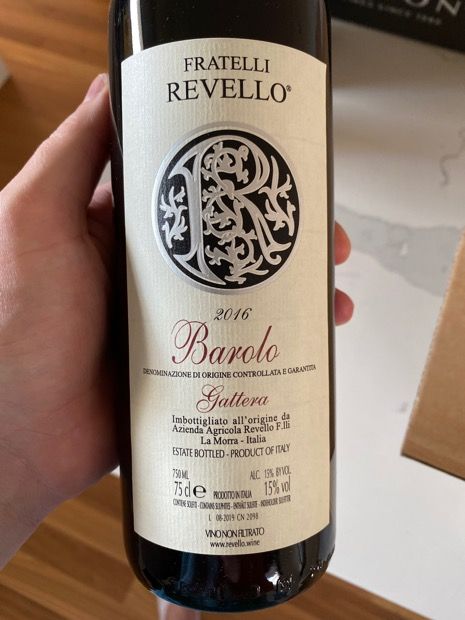 2016 Fratelli Revello Barolo Vigna Gattera, Italy, Piedmont, Langhe ...