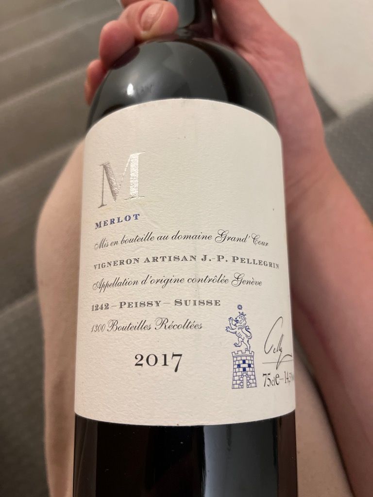2016 Jean-Pierre Pellegrin Merlot "M", Switzerland, Genève - CellarTracker