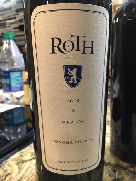 2015 Roth Estate Merlot, USA, California, Sonoma County, Alexander ...