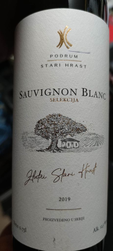 2019 Podrum Stari Hrast Sauvignon Blanc Selekcija, Serbia, Šumadija ...