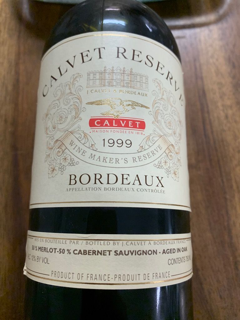 1999 Calvet Reserve - Merlot / Cabernet Sauvignon, France, Bordeaux ...
