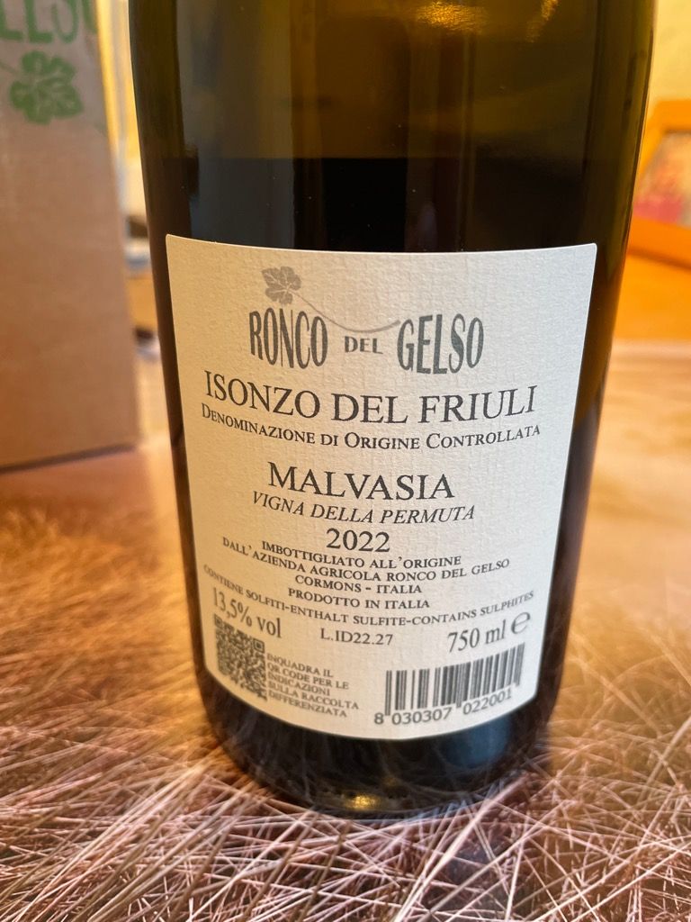 2022 Ronco del Gelso Friuli Isonzo Malvasia vigna della permuta, Italy ...