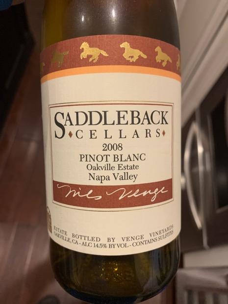 2008 Saddleback Cellars Pinot Blanc, USA, California, Napa Valley ...