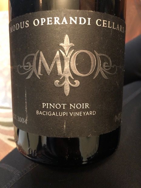 2004 Modus Operandi Cellars Pinot Noir Bacigalupi Vineyard, USA ...