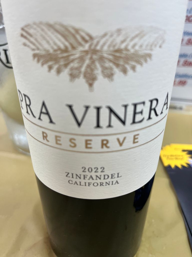 2022 Pra Vinera Zinfandel Reserve, USA, California - CellarTracker