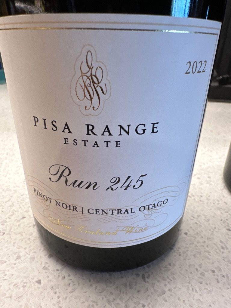 2022 Pisa Range Estate Pinot Noir Run 245, New Zealand, South Island ...