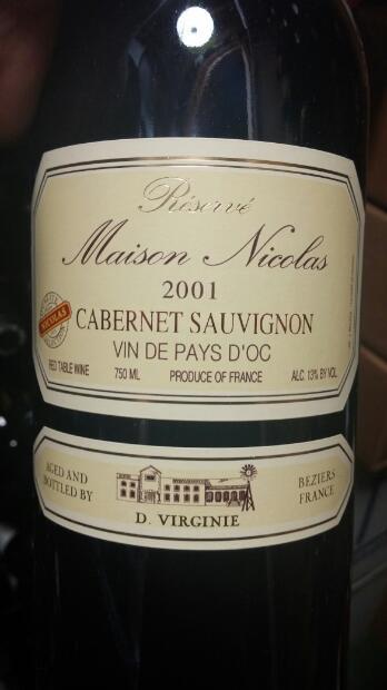 2001 Maison Nicolas Merlot Reserve, France, Languedoc Roussillon, Vin ...