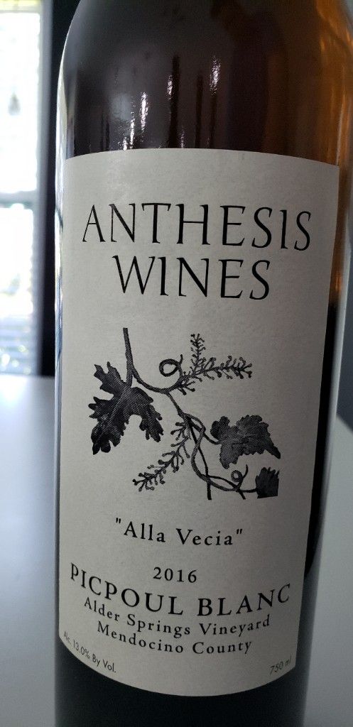 2016 Anthesis Wines Picpoul Blanc, USA, California, North Coast ...