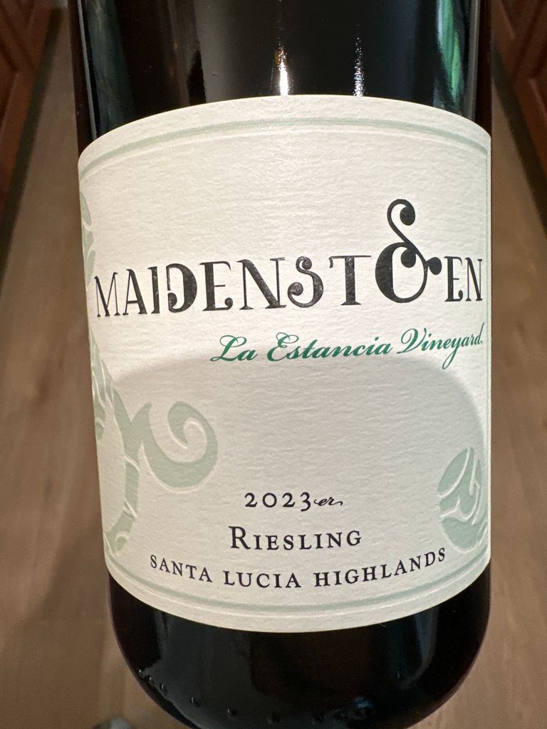 2023 Maidenstoen Wines Riesling La Estancia Vineyard, USA, California ...
