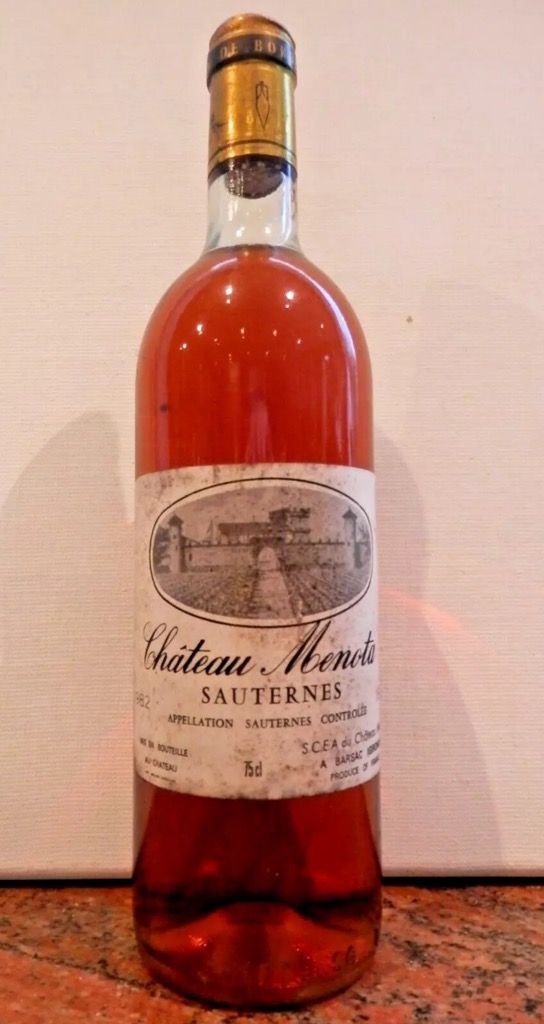 1982 Château Ménota Sauternes, France, Bordeaux, Sauternais, Sauternes ...