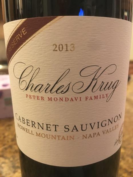 2013 Charles Krug Winery (Peter Mondavi Family) Cabernet Sauvignon ...