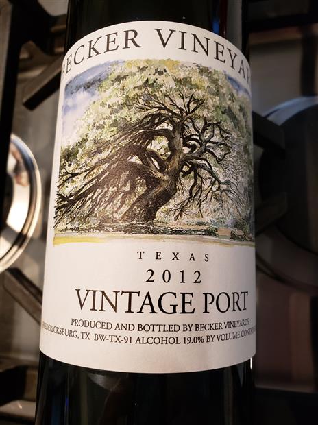 2012 Becker Vineyards Vintage Port, USA, Texas, Texas Hill Country ...