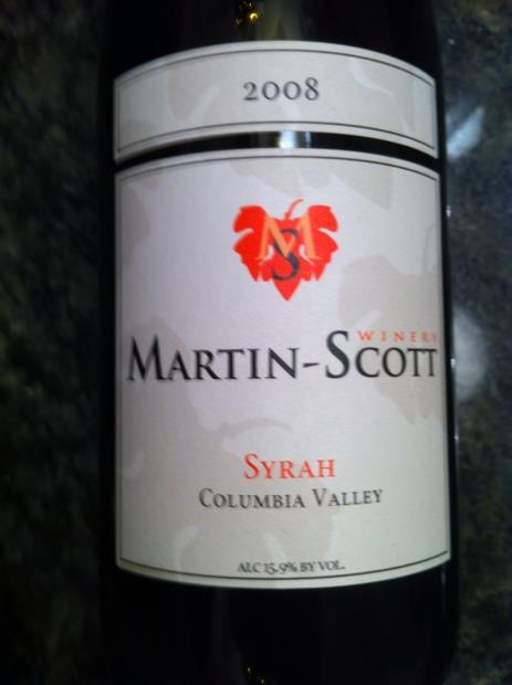 2021 Martin-Scott Winery Syrah, USA, Washington, Columbia Valley ...
