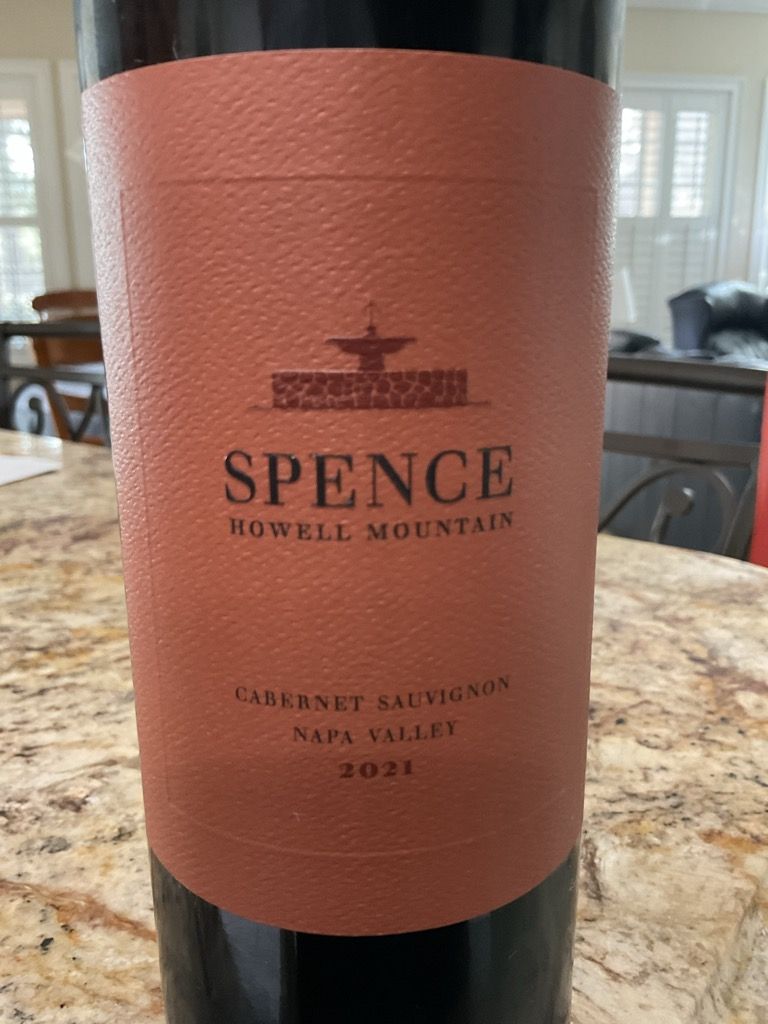 2021 Spence Vineyards Cabernet Sauvignon Howell Mountain, USA ...