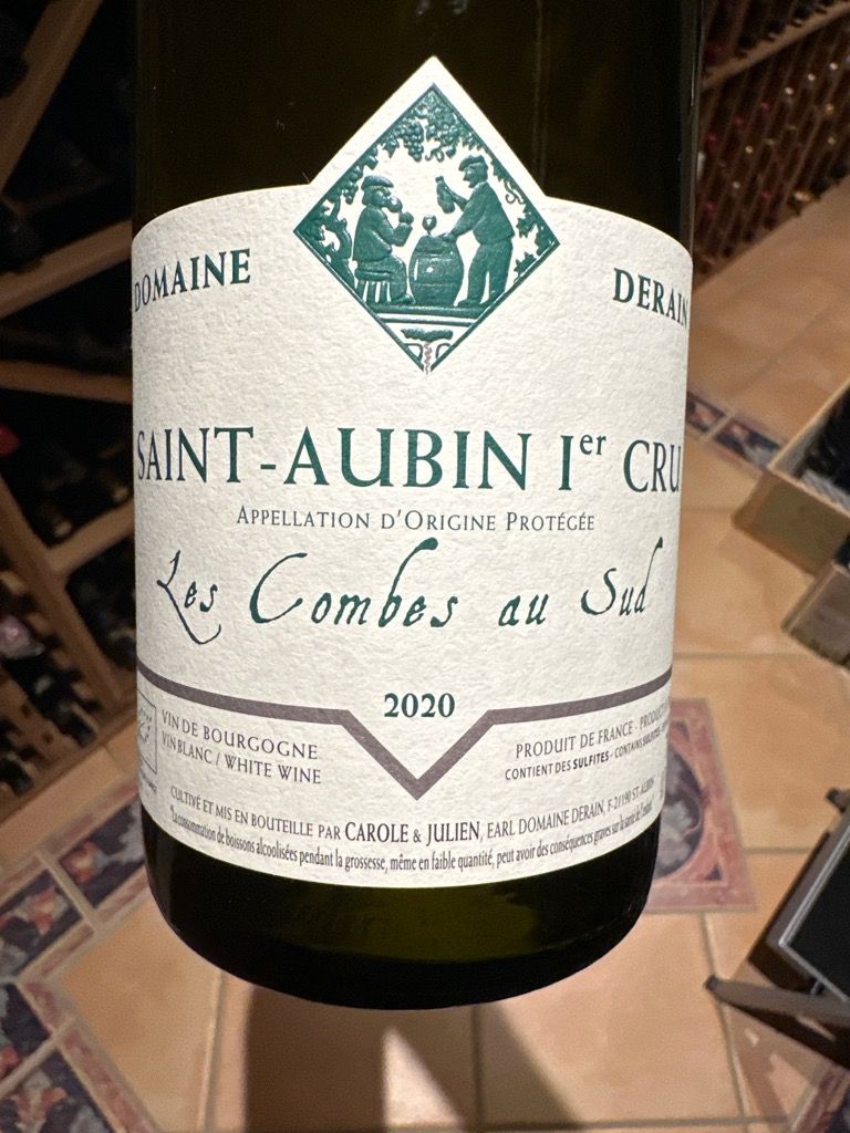 2020 Domaine Derain Saint-Aubin 1er Cru Les Combes au Sud Blanc, France ...