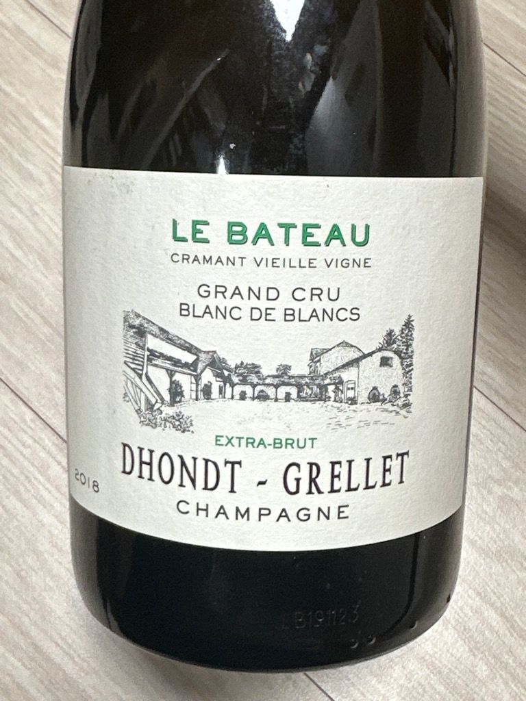 2018 Dhondt-Grellet Champagne Grand Cru Extra Brut Blanc de Blancs Vieille Vigne Le Bateau ...
