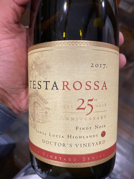 2017 Testarossa Pinot Noir Doctor's Vineyard, USA, California, Central ...