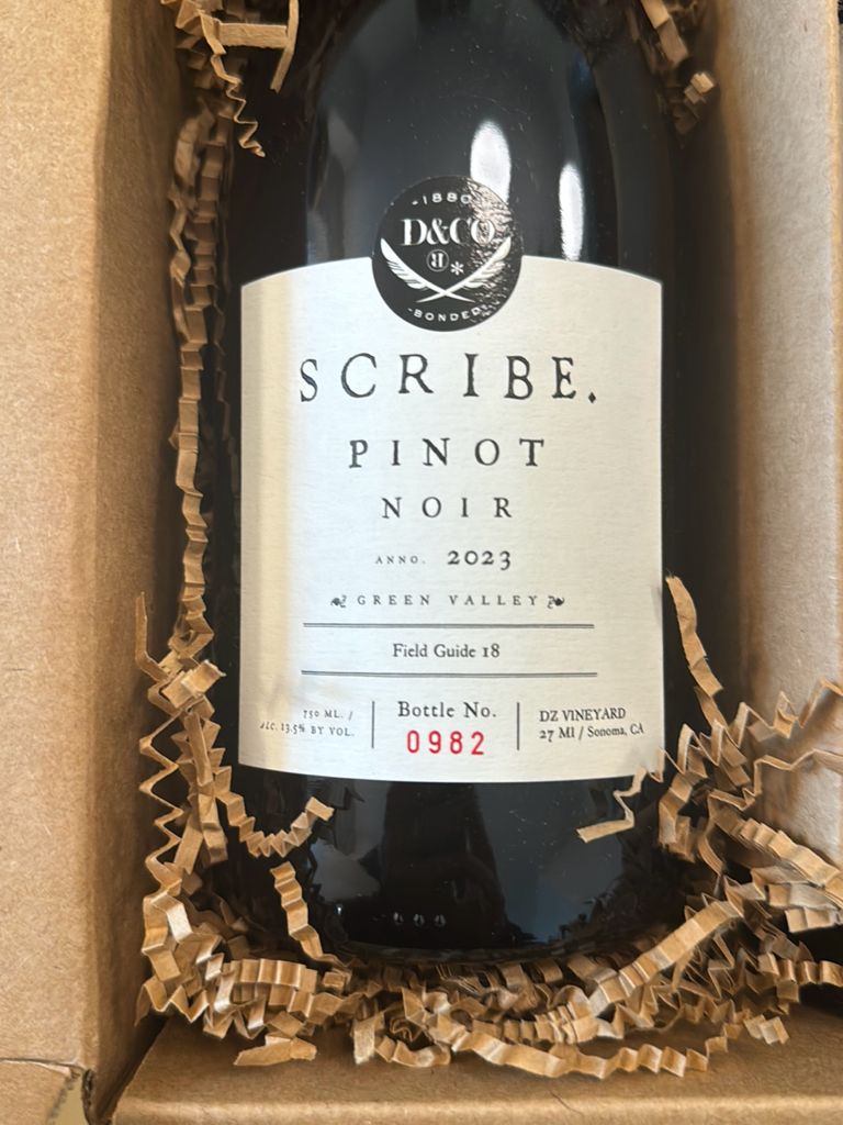2023 Scribe Pinot Noir DZ Vineyard, USA, California, Sonoma County ...